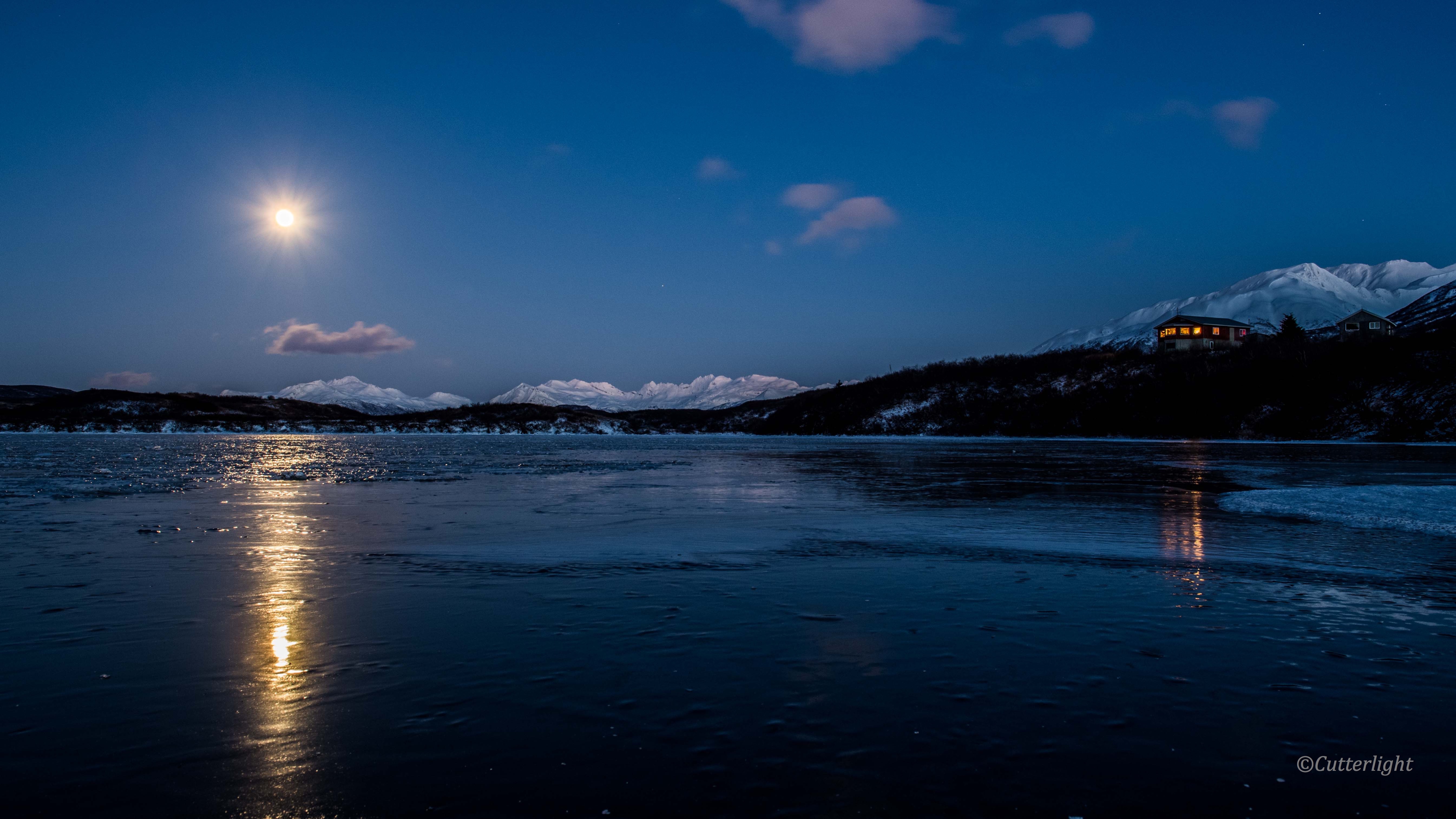 Full Moon over Frozen Lake: Chignik Lake, Alaska | CutterLight